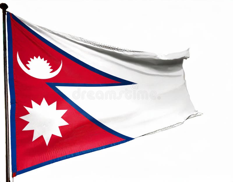 Nepal Flag Waving on the Wind Stock Illustration - Illustration of ...