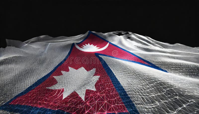 Nepal Flag Waving on the Wind Stock Illustration - Illustration of ...