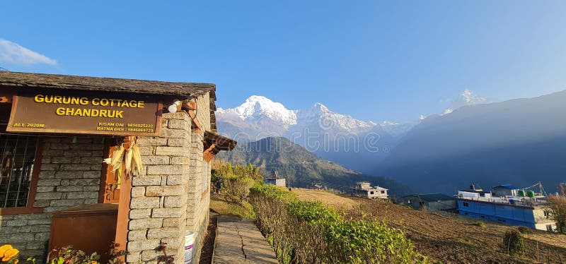 Nepal Ghandruk Mountain Cottage Hotel Editorial Stock Image - Image of ...