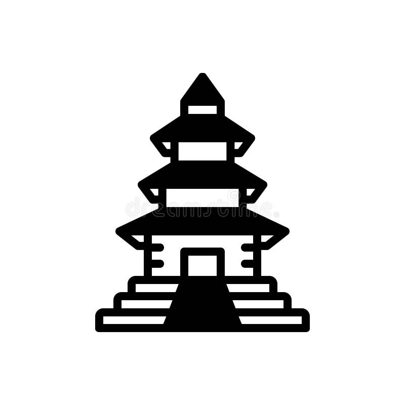 Black Solid Icon for Nepal, Architecture and Country Stock Illustration ...