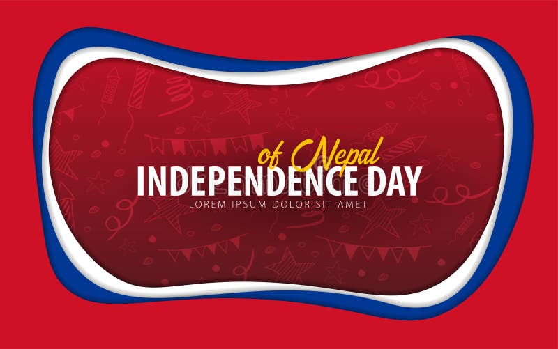 Nepal. Independence Day Greeting Card. Paper Cut Style. Stock Vector ...
