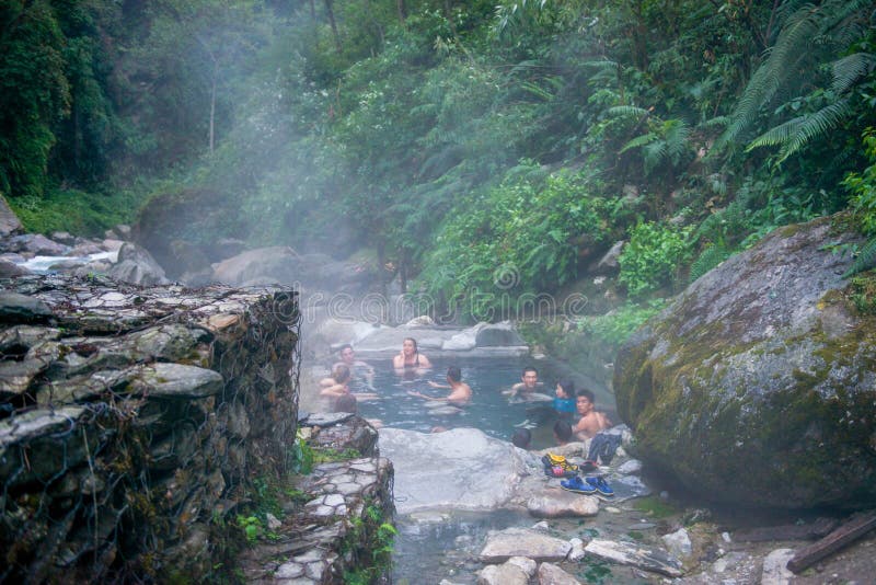 Nepal - 2 January 2017 :: Jhinu Hot Spring Nepal Editorial Photography ...