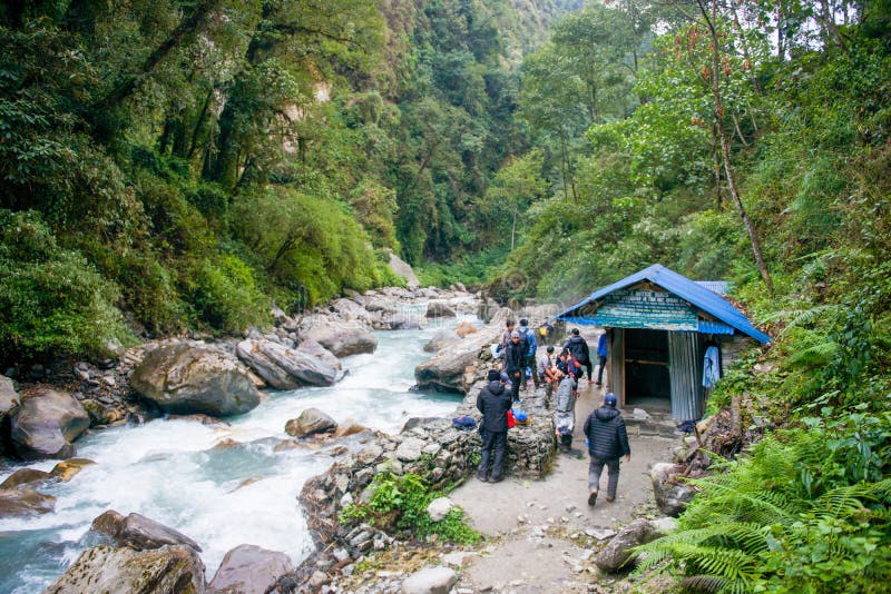 Nepal - 2 January 2017 :: Jhinu Hot Spring Nepal Editorial Photo ...