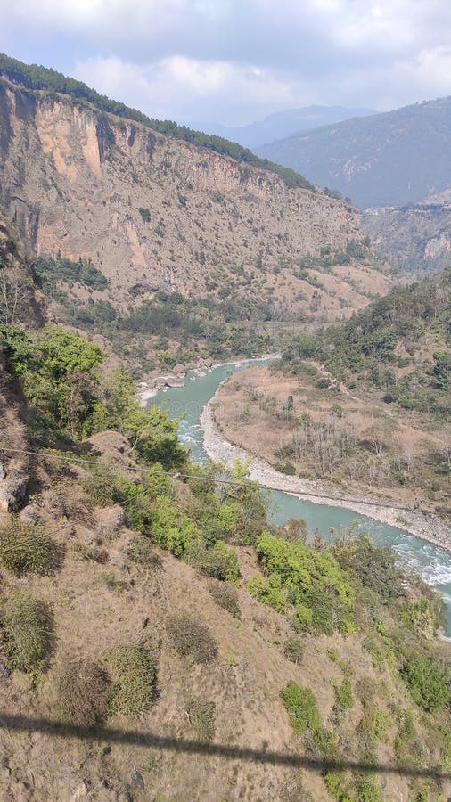 Nepal Kaligandaki River in Kusma Parbat with Mountain View Editorial ...