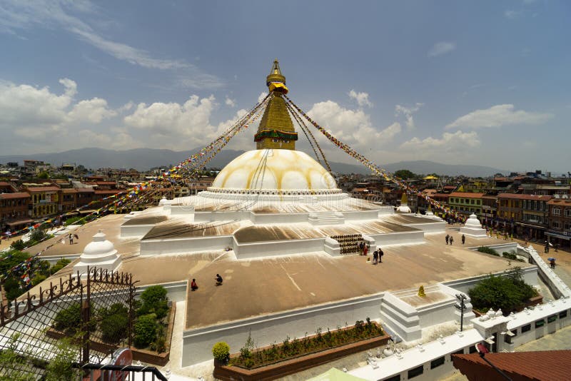View Of Boudhanath Stupa In Kathmandu In Nepal Stock Photo - Image of ...