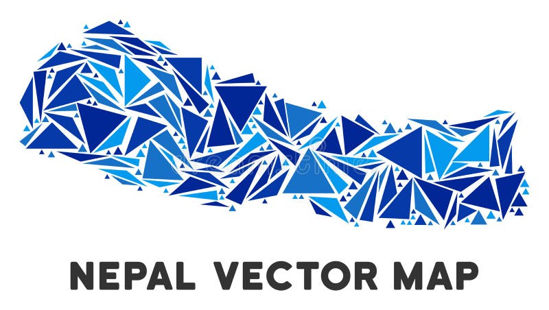 Blue Triangle Nepal Map stock vector. Illustration of nepal - 120981445