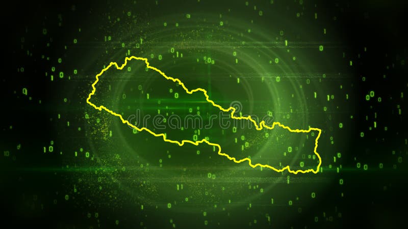 Nepal Map on Digital Background Stock Illustration - Illustration of ...