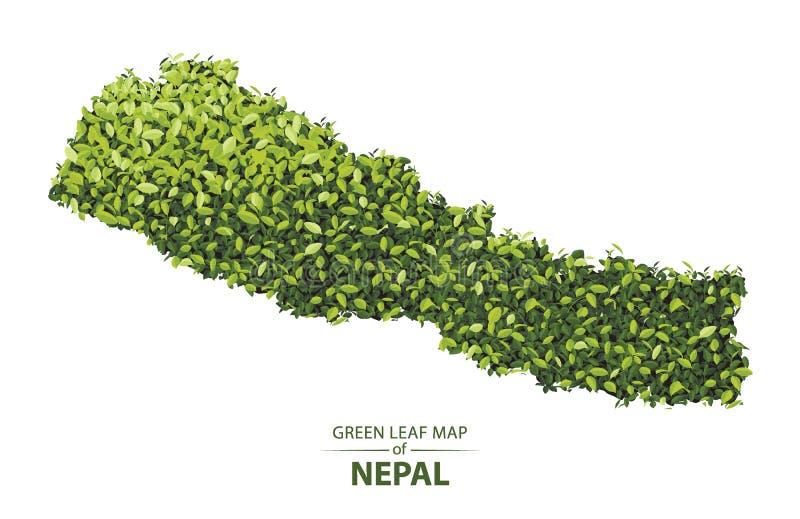 Green Leaf Map of Nepal Vector Illustration of a Forest is Concept ...