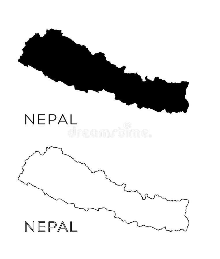 Nepal map silhouette stock illustration. Illustration of vector - 270566588