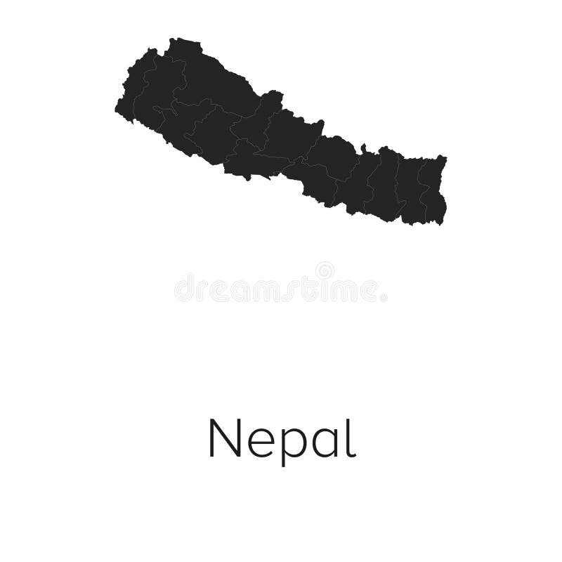 Nepal Map Vector Illustration - Silhouette, Outline, Nepal Travel and ...