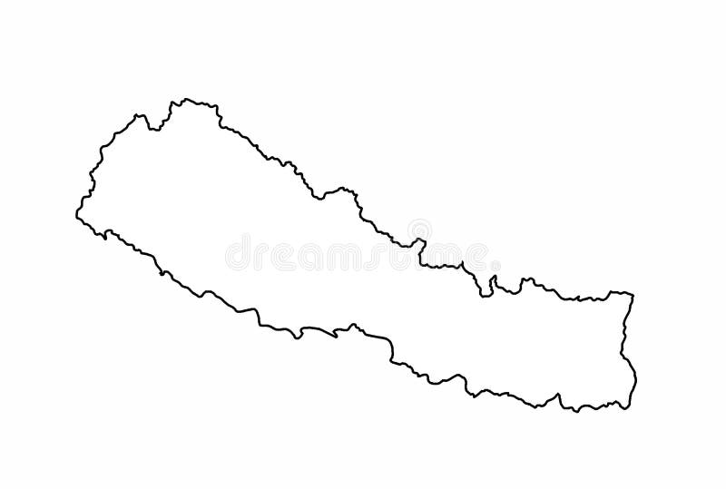 Nepal Outline Map stock illustration. Illustration of background ...