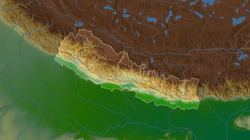Nepal - Physical. Composition Stock Illustration - Illustration of asia ...