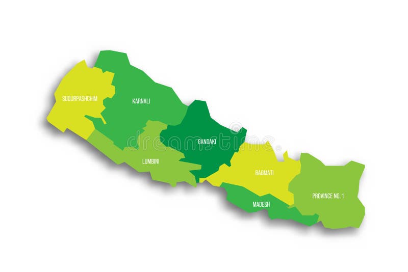 Nepal Political Map of Administrative Divisions Stock Vector ...