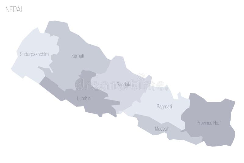 Nepal Political Map of Administrative Divisions Stock Illustration ...