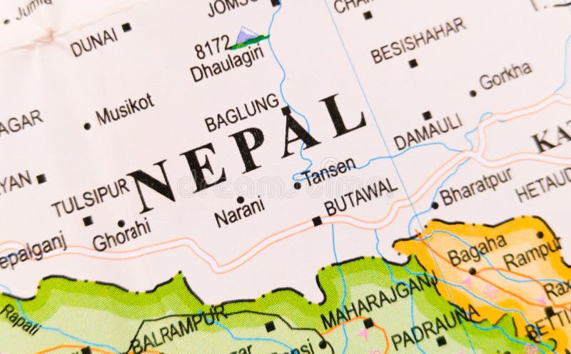 Nepal World Map Location Stock Photos - Free & Royalty-Free Stock ...
