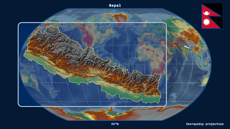 Nepal - Relief. Kavrayskiy, Left Stock Illustration - Illustration of ...