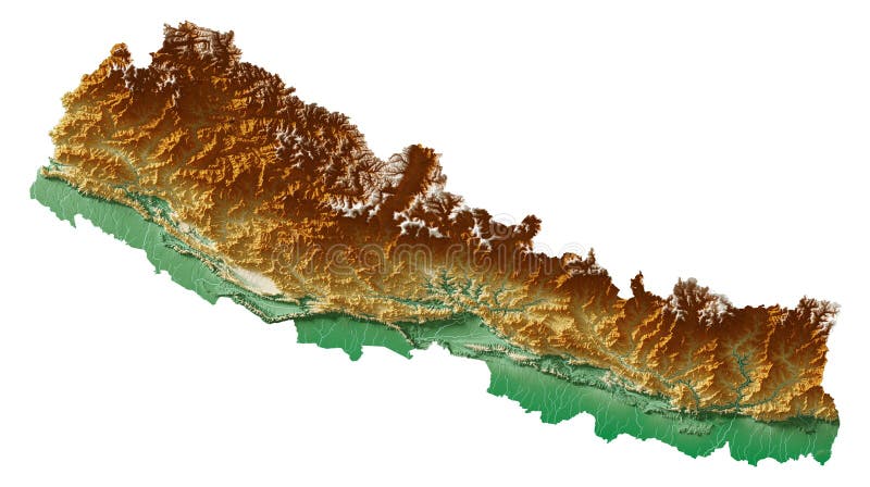 Nepal relief map stock illustration. Illustration of land - 282691800