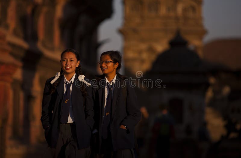 Nepal Students School Uniforms Editorial Stock Photo - Image of nepal ...