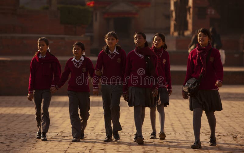 Nepal s school uniform editorial photo. Image of color - 22640156