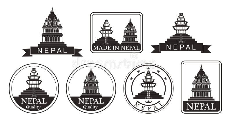 Nepal Set. Isolated Nepal on White Background Stock Vector ...