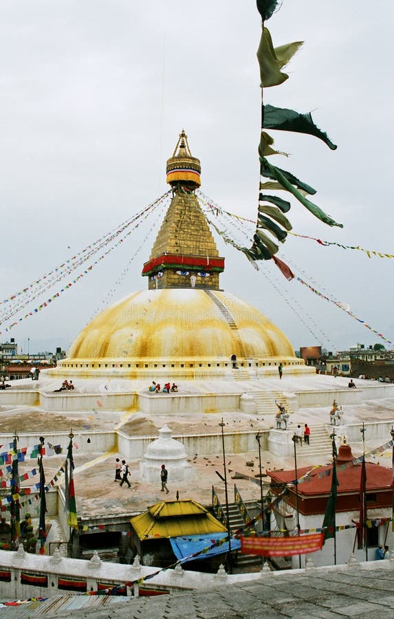 Stupa Bodnath stock image. Image of prayer, history, night - 36475895