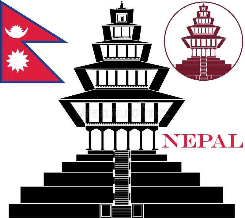 In Nepal, The Temple Wall Murals Stock Illustration - Illustration of ...