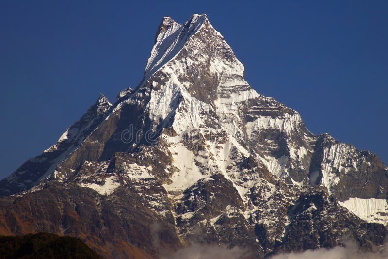 Nepalees Landschap Met Machhapuchhre 6993m Stock Foto - Image of mening ...