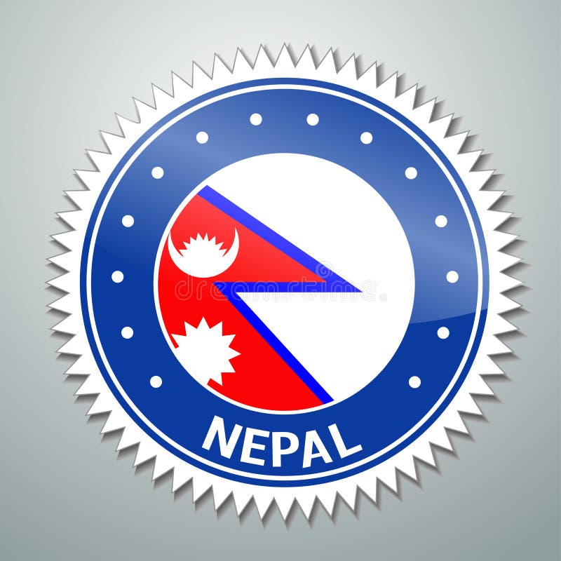 Nepal Map Label with Retro Vintage Styled Design. Stock Vector ...