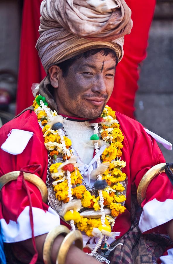 Nevaris Pujari (priest) in Bhaktapur, Nepal Editorial Image - Image of ...