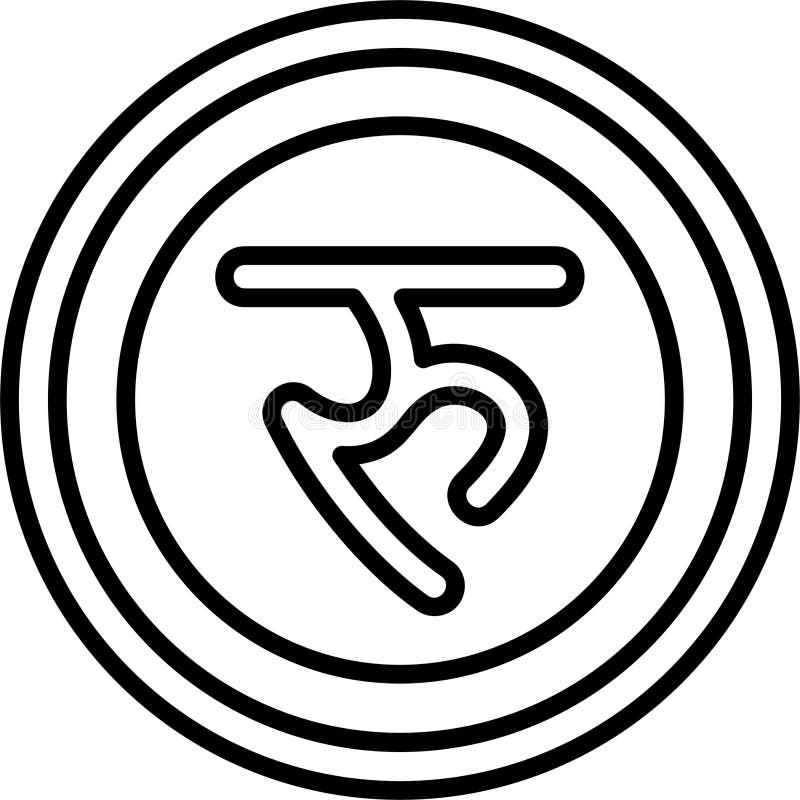 Nepalese Rupee Symbol Outline Vector Icon Stock Vector - Illustration ...