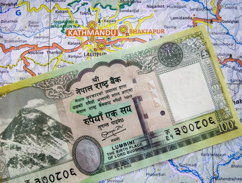 Nepali Currency Note on Map Stock Photo - Image of debt, nepalese: 74565112