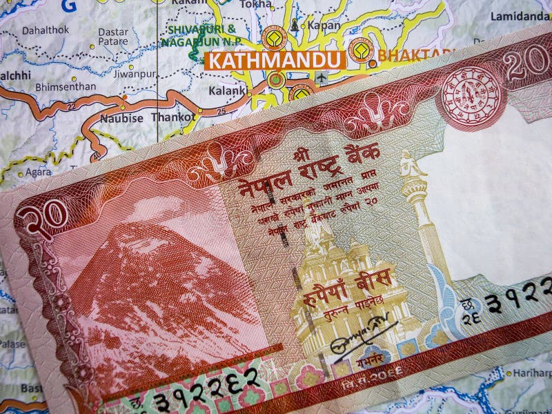 Nepali Currency Note on Map Stock Image - Image of nepal, debt: 74567519