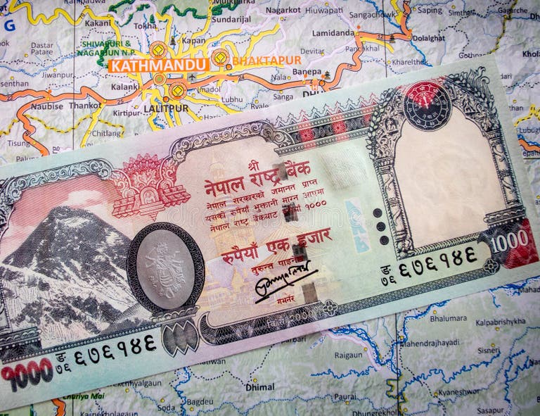 Nepali Currency Note on Map Stock Photo - Image of rupees, money: 74568834