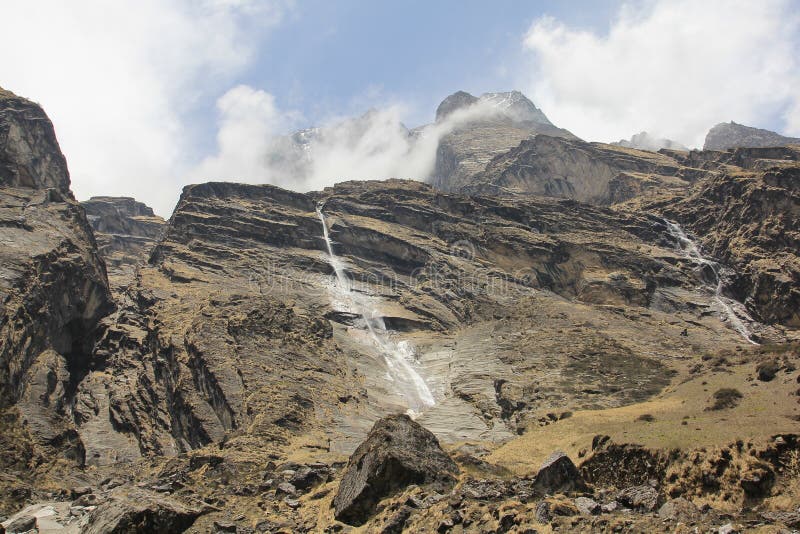 Nepali landscape stock image. Image of water, wall, himalayas - 43539349