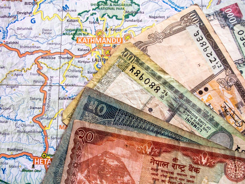 Nepali Currency Note on Map Stock Image - Image of rupees, notes: 74567011