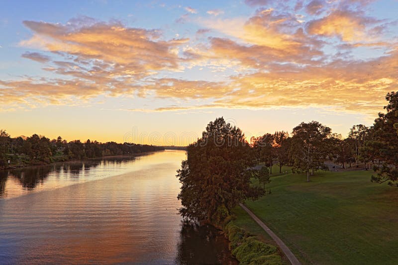 The Nepean River Bursts Its Banks at Penrith in Sydney Stock Photo ...