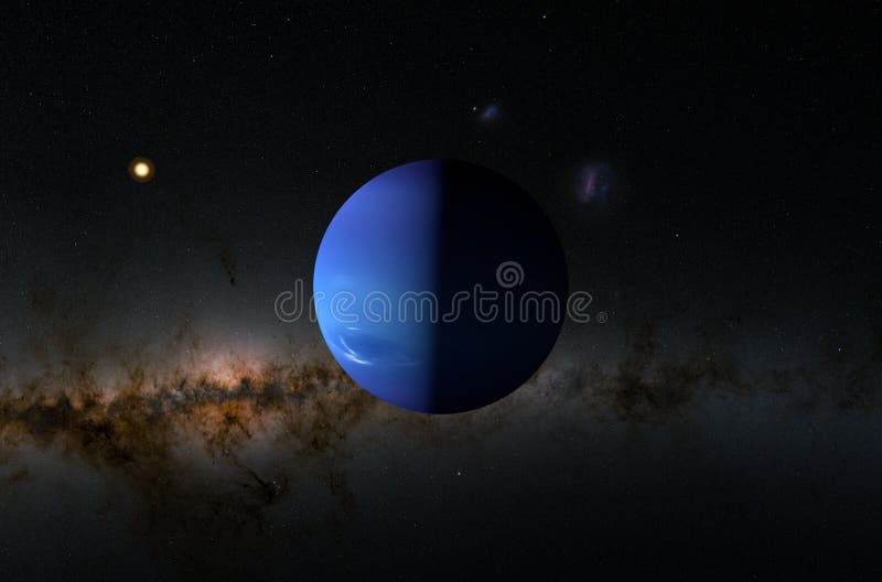 Neptun Planet in the Solar System - 3d Illustration, Closeup View Stock ...