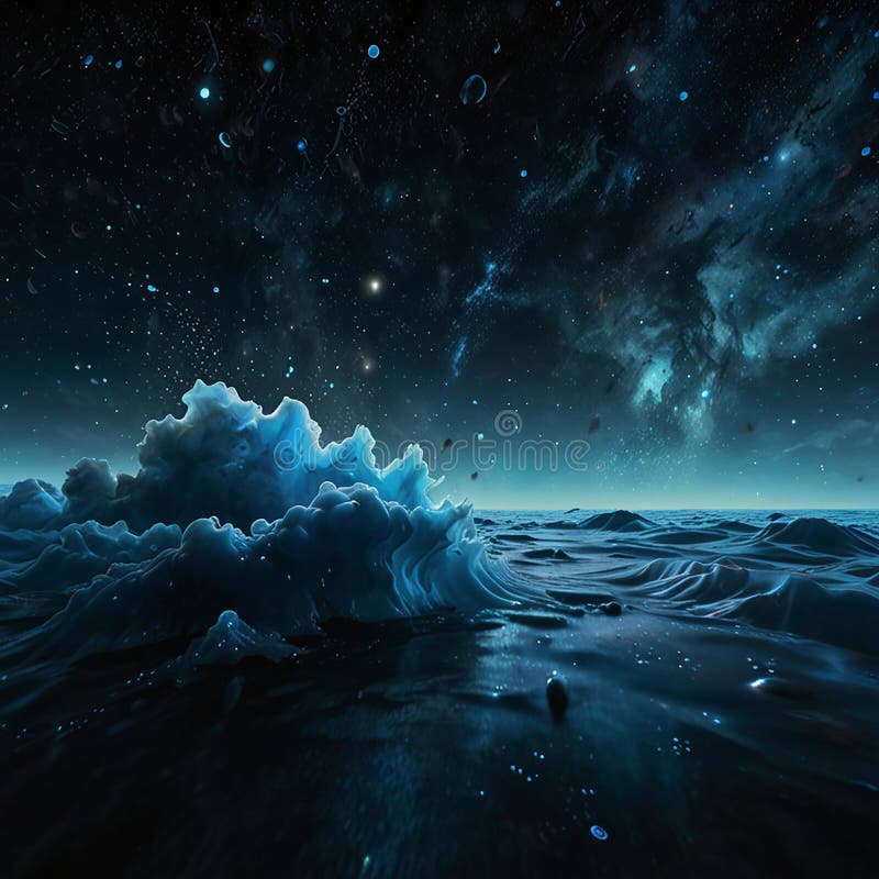 The Ethereal Glow of Neptune: a Dive into Cosmic Aesthetics Stock Photo ...