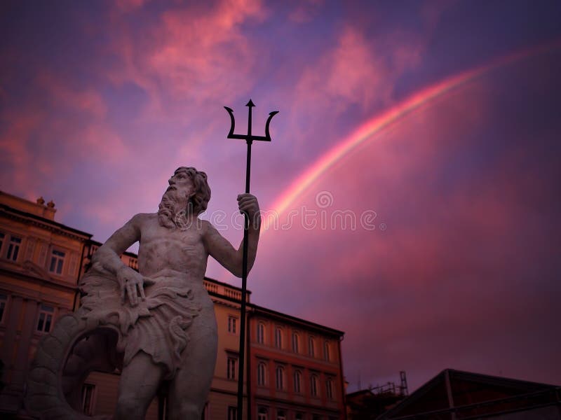 Neptune et l'arc-en-ciel photo stock. Image of normal - 63312160