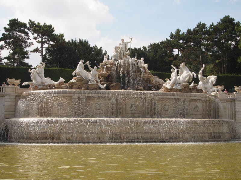 Neptune fountain in Vienna stock image. Image of garden - 20813991