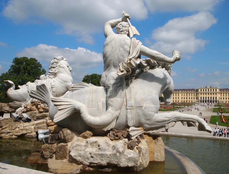 Neptune fountain in Vienna stock photo. Image of historical - 35439138