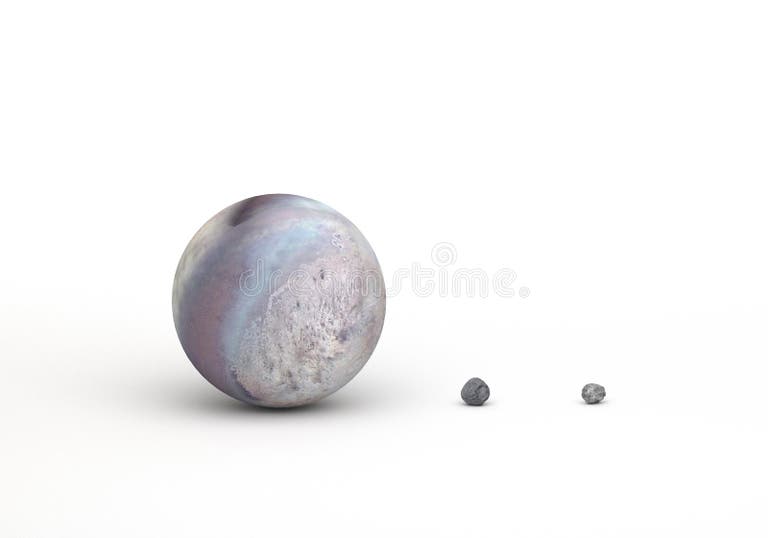 Neptune Moons in Size Comparison Stock Illustration - Illustration of ...
