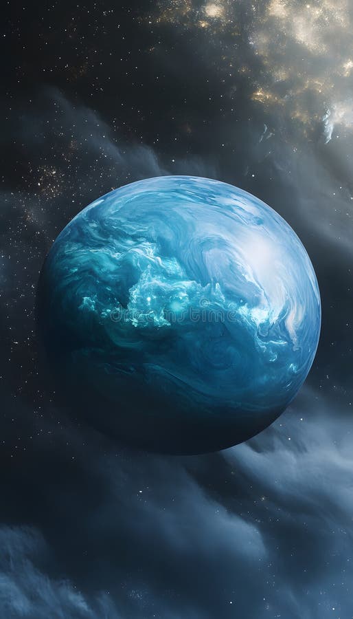 Neptune in Natural Light stock illustration. Illustration of vast ...