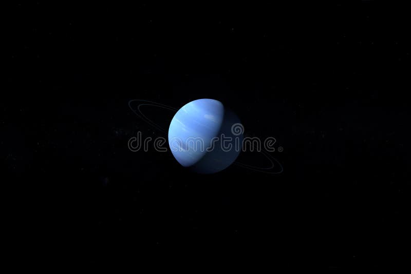 Neptune Planet and Her Rings in the Outer Space Stock Illustration ...