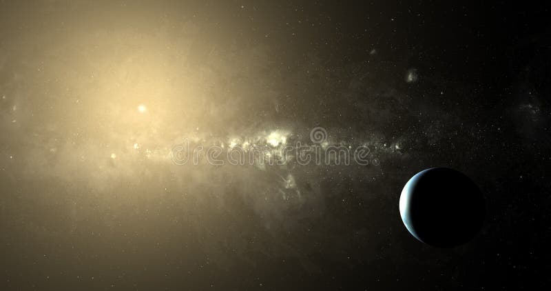Neptune Planet Orbiting with the Sun at Background Stock Video - Video ...
