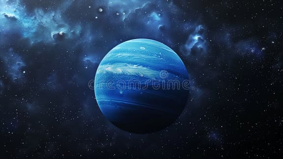 Neptune Planet in Space Realistic Render Stock Illustration ...
