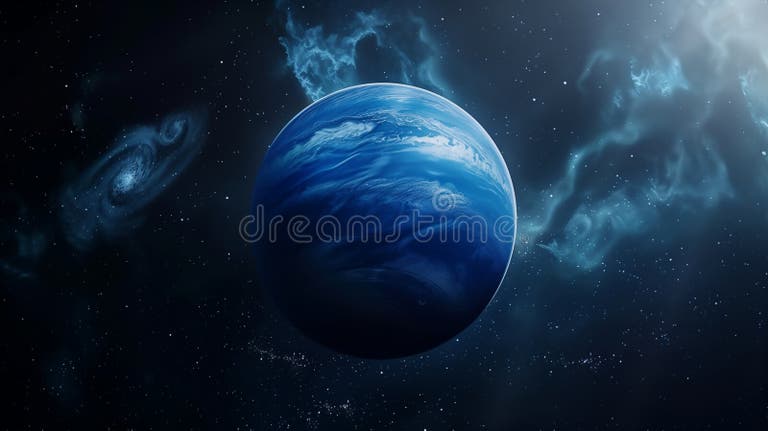 Neptune Planet in Space Realistic Render Stock Illustration ...