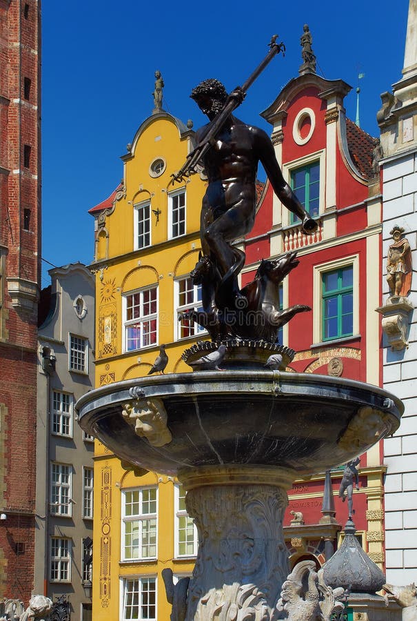 Neptune Sculpture in Gdansk Stock Photo - Image of germany, gdansk ...