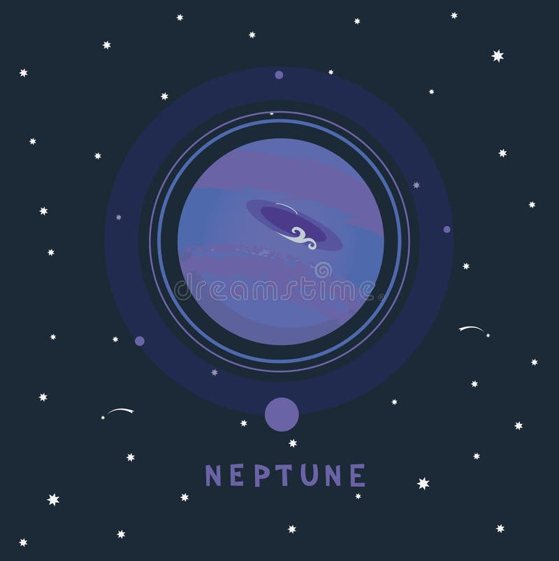Neptune in Space Depths. Raster Graphics Stock Illustration ...