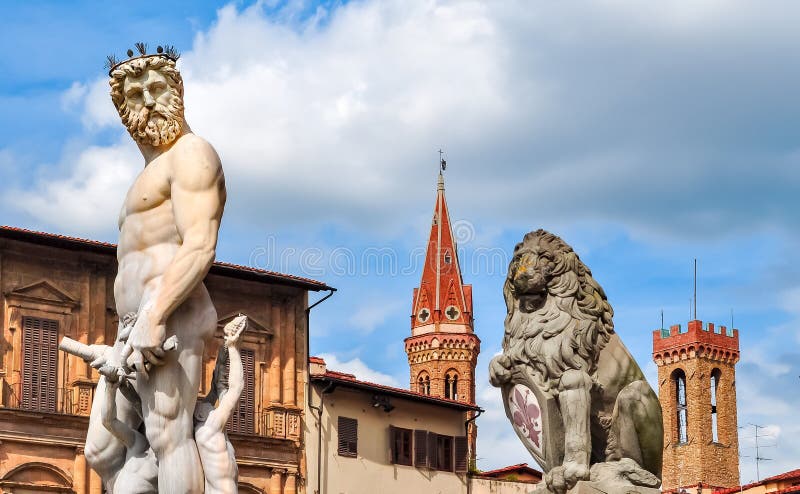 Neptune Statue on Signoria Square, Florence, Italy Editorial Stock ...